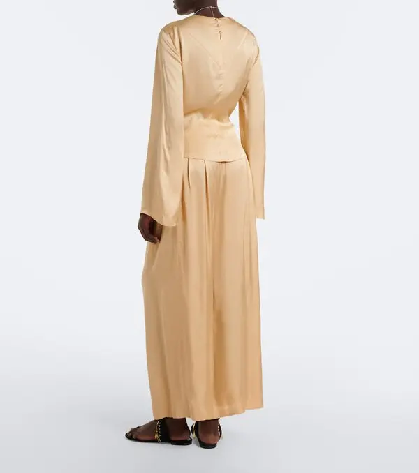 Isabel Marant Étoile Nolia Satin Wide-leg Pants - Gold