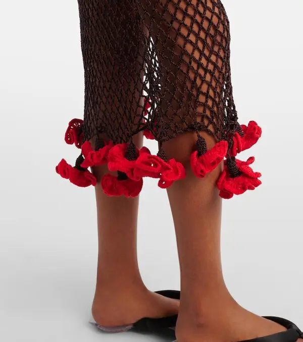 Alaïa Open-knit Cotton Midi Skirt