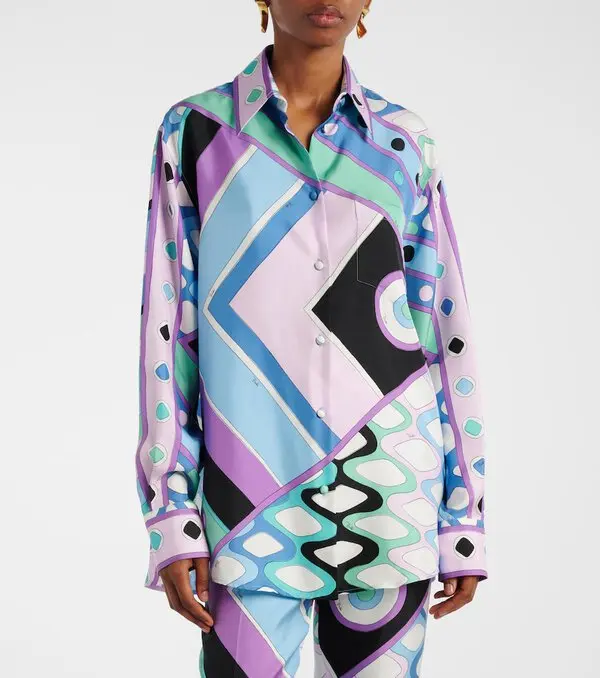 Emilio Pucci Vivara Silk Twill Shirt - Multicoloured