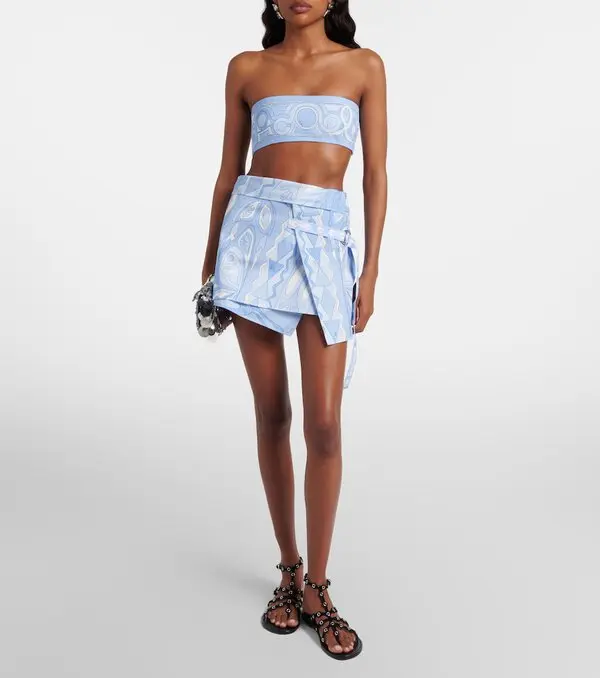 Emilio Pucci Printed Cotton Wrap Skirt