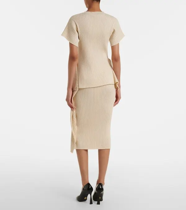 Stella McCartney Ribbed-knit Cotton Midi Skirt
