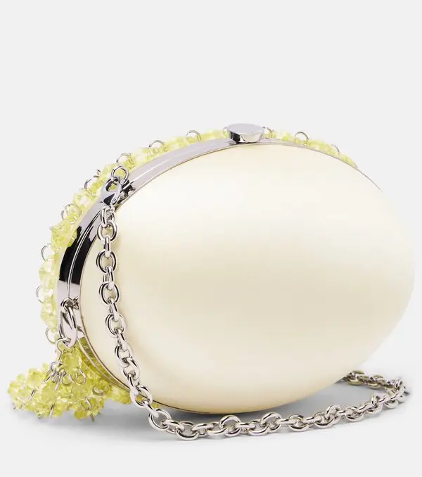 SELF-PORTRAIT Oval Small Embellished Clutch