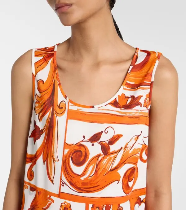 Dolce & Gabbana Majolica Print Viscose Tank Top