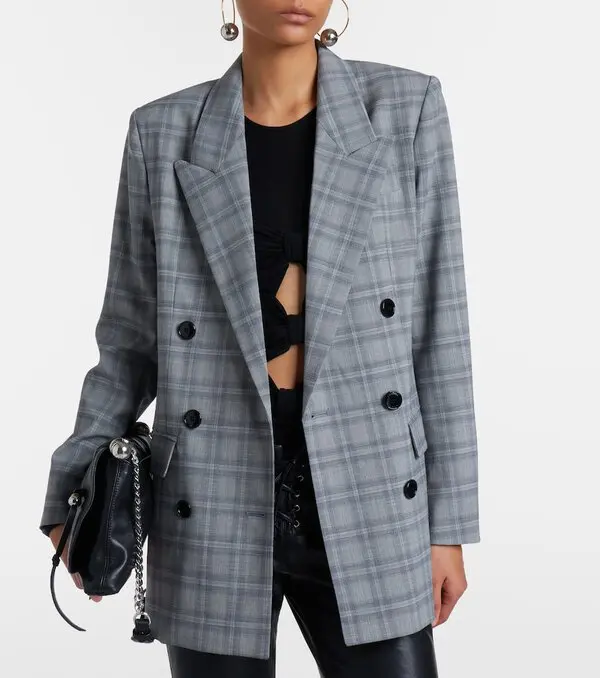 Isabel Marant Étoile Jevima Prince Of Wales Check Wool-blend Blazer