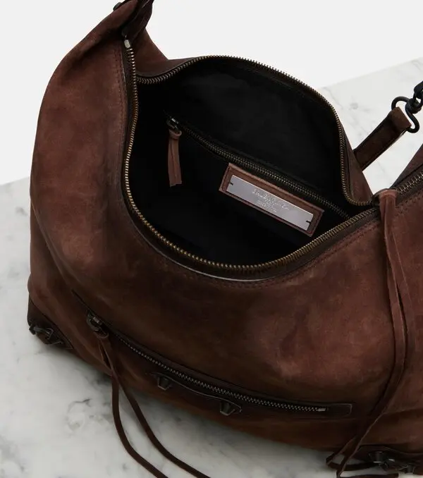 Balenciaga Le City Medium Suede Tote Bag - Brown