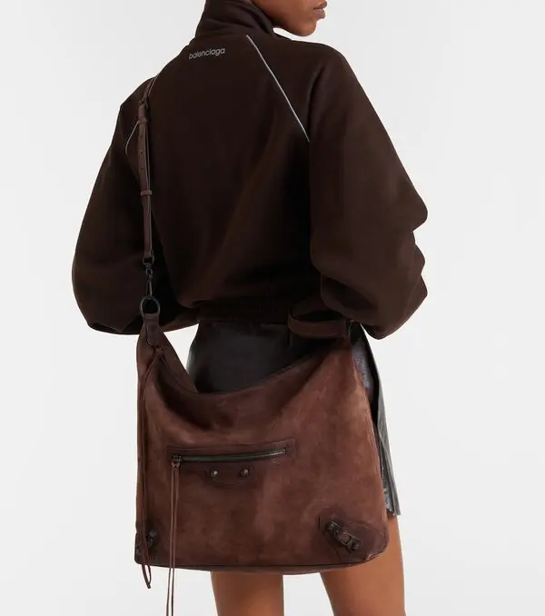 Balenciaga Le City Medium Suede Tote Bag - Brown