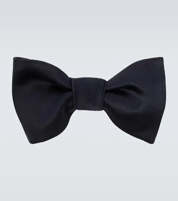 Brunello Cucinelli Cotton And Silk Satin Bow Tie - Blue