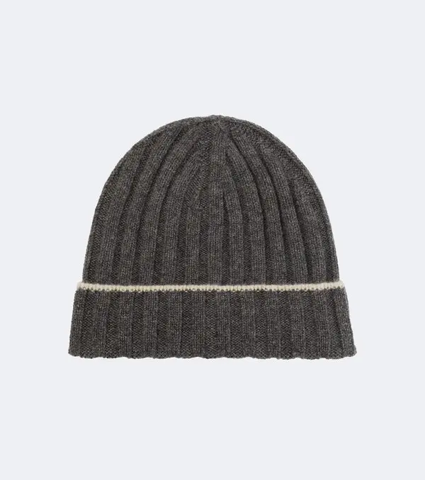 Brunello Cucinelli Ribbed Beanie - Grey