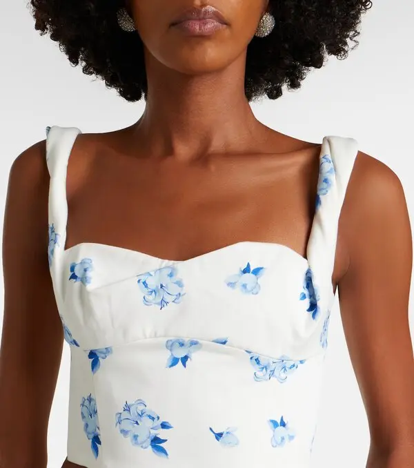 LEO LIN Lexi Floral Cotton Crop Top