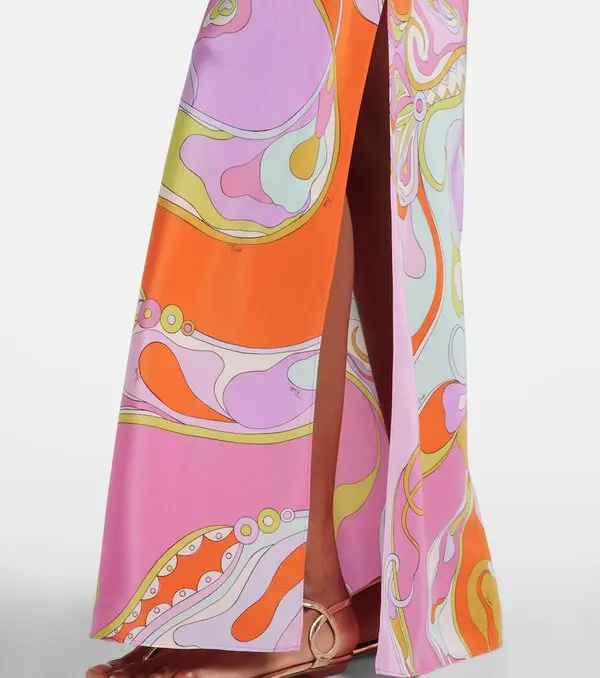 Emilio Pucci Orchidee Silk Twill Maxi Dress - Multicoloured