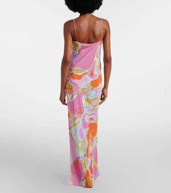 Emilio Pucci Orchidee Silk Twill Maxi Dress - Multicoloured