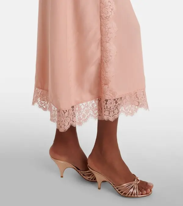Stella McCartney Lace-trimmed Silk Midi Dress