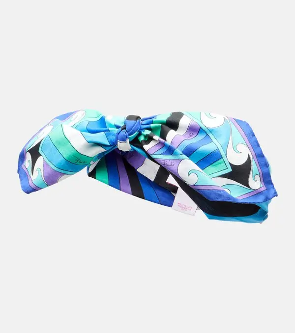 Emilio Pucci Cotton Muslin Headband - Blue
