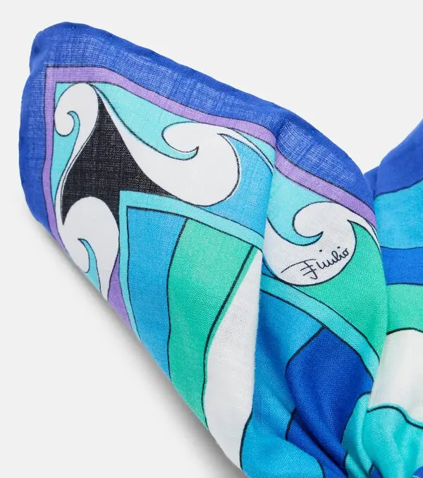 Emilio Pucci Cotton Muslin Headband - Blue