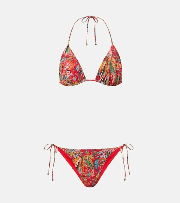 Etro Paisley Triangle Bikini - Multicoloured