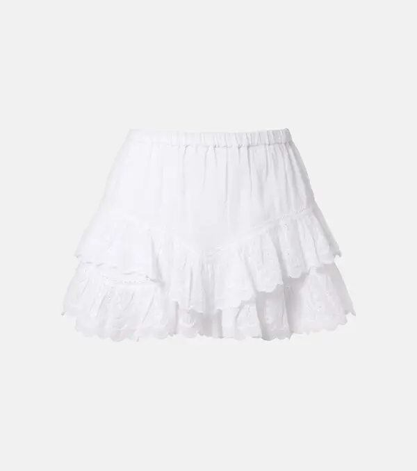 MARANT ETOILE Jocadia Broderie Anglaise Cotton Shorts - White