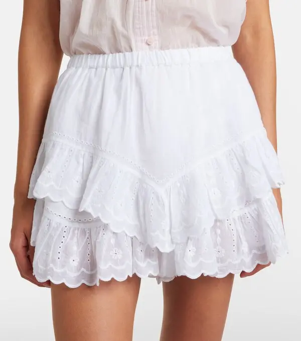 MARANT ETOILE Jocadia Broderie Anglaise Cotton Shorts - White