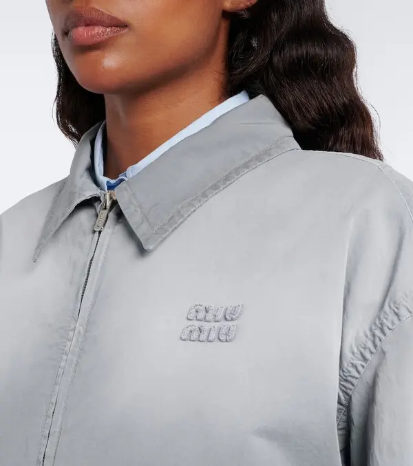 Miu Miu Cotton Twill Blouson Jacket - Grey