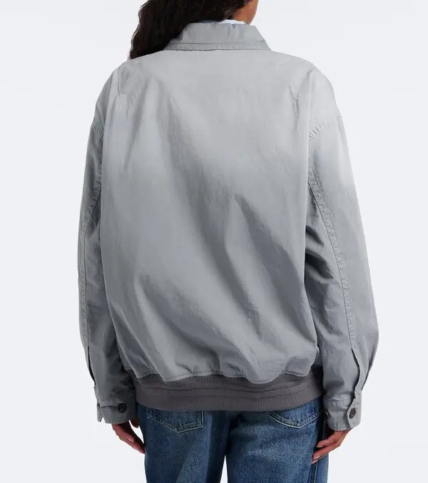 Miu Miu Cotton Twill Blouson Jacket - Grey