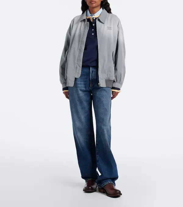 Miu Miu Cotton Twill Blouson Jacket - Grey