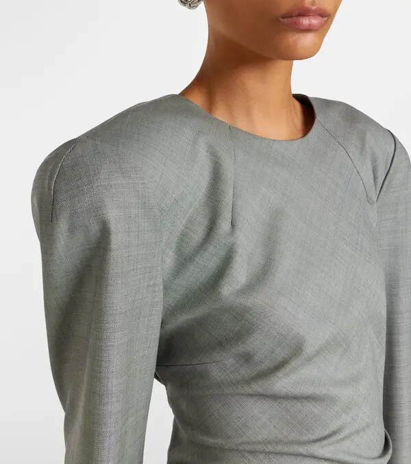 Magda Butrym Wool Midi Dress With Tie Detail