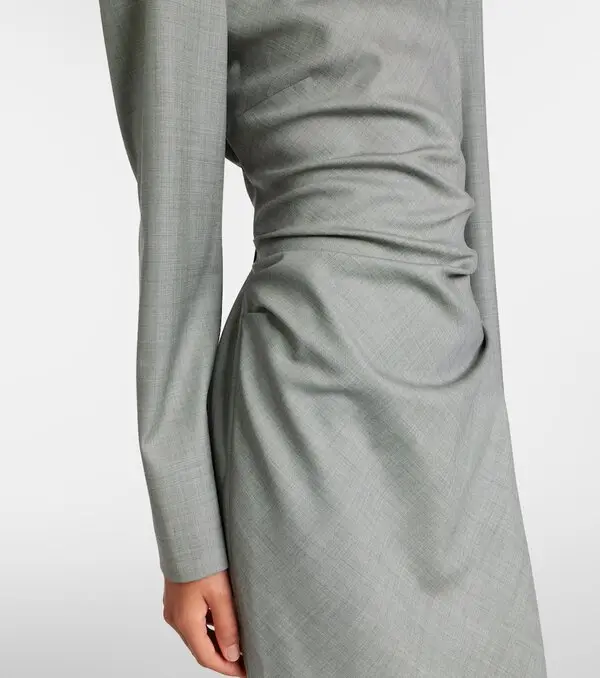 Magda Butrym Wool Midi Dress With Tie Detail
