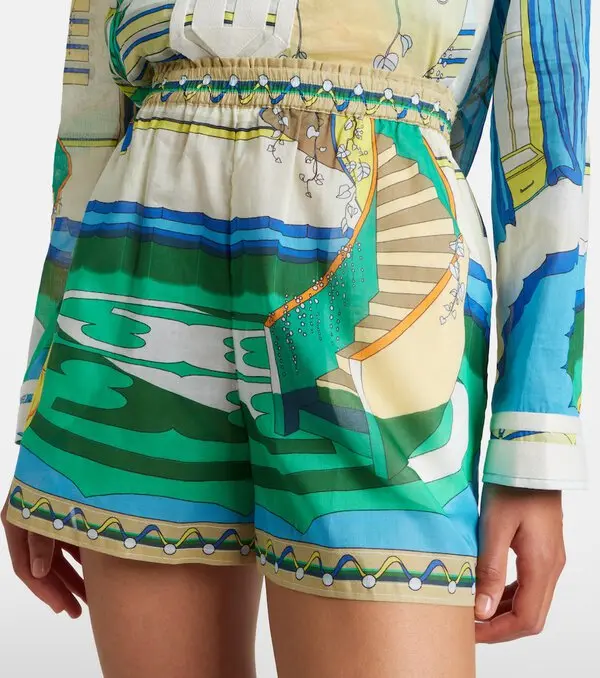 Tory Burch Printed Cotton Shorts - Multicoloured