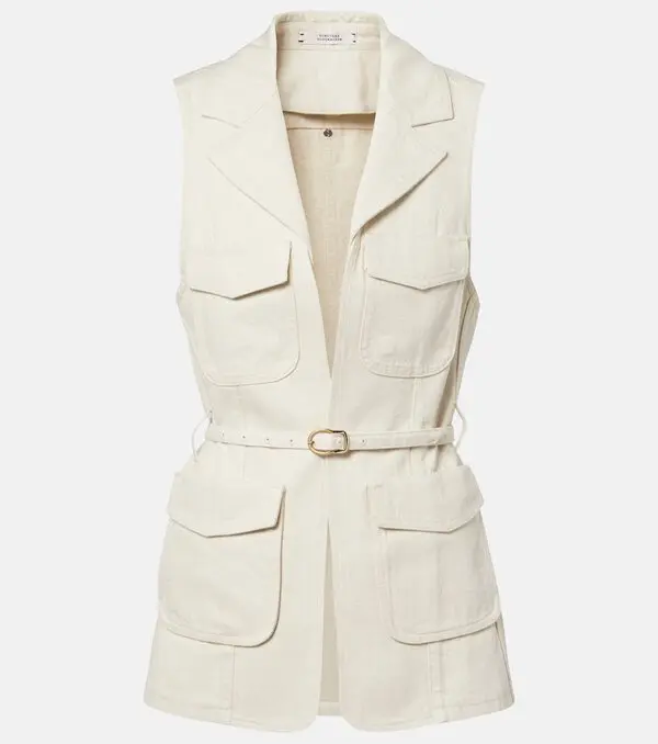 Dorothee Schumacher Summer Of Love Belted Denim Vest - Beige