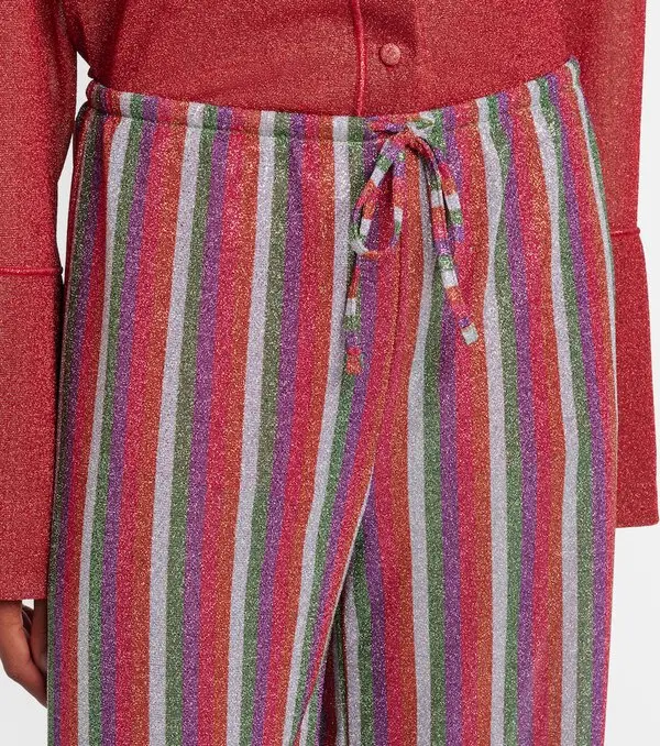 Oseree Lumière Striped Wide-leg Pants