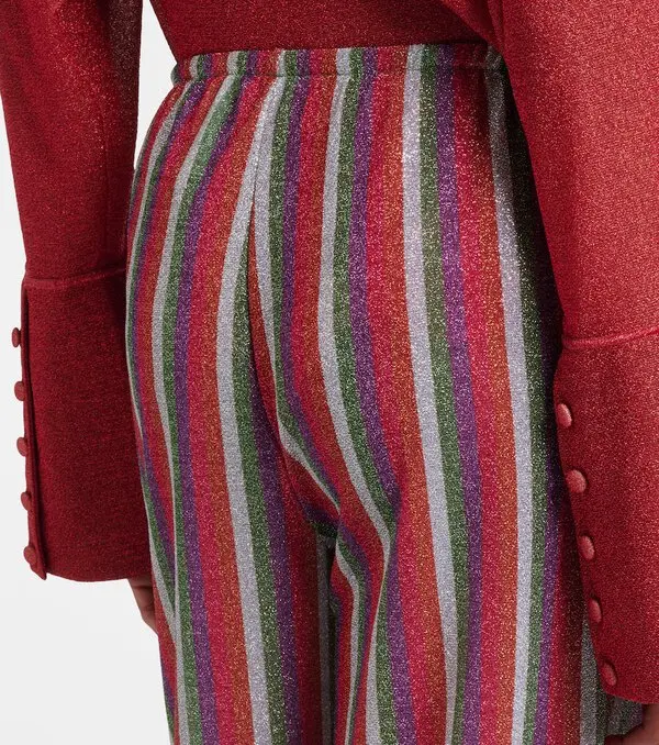 Oseree Lumière Striped Wide-leg Pants