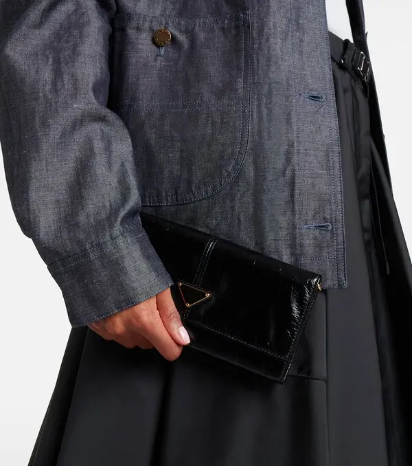 Prada Logo Leather Pouch With Strap
