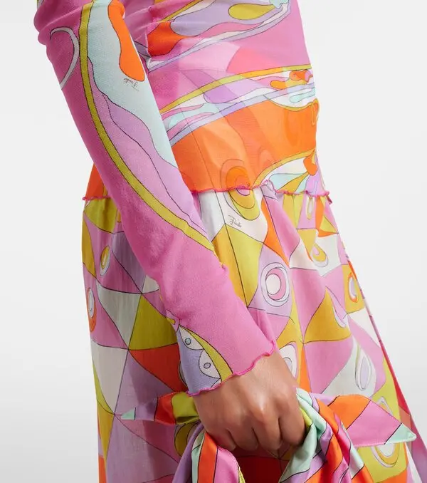 Emilio Pucci Orchidee Sheer Tulle Top