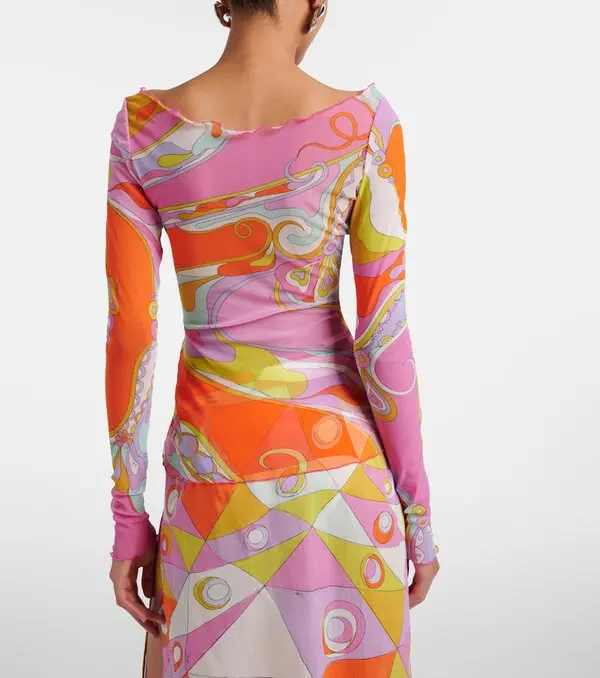 Emilio Pucci Orchidee Sheer Tulle Top