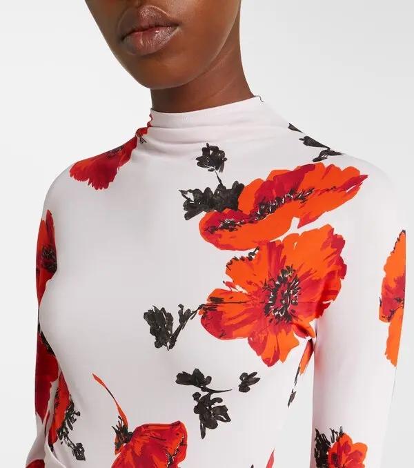 Alaïa Floral Jersey Bodysuit