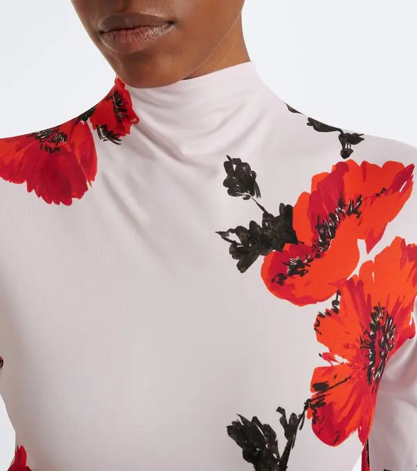 Alaïa Floral Jersey Bodysuit