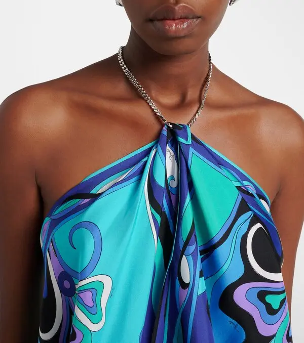 Emilio Pucci Orchidee Silk Twill Top