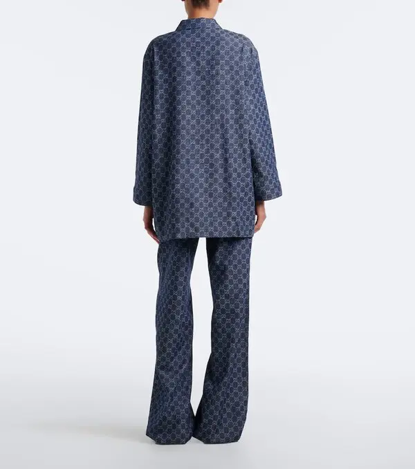 Gucci Gg Jacquard Wide-leg Jeans