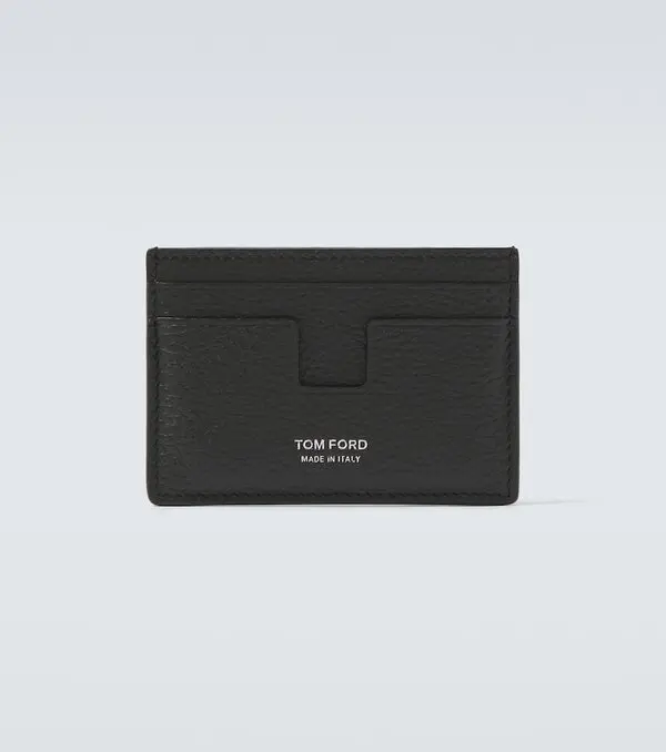 TOM FORD Leather Card Holder - Green