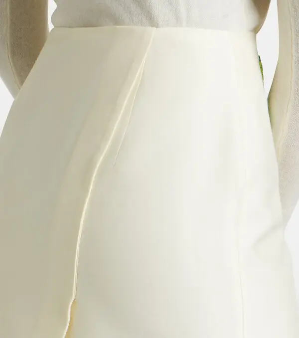 LEO LIN Quinn Embellished Wool And Silk Midi Skirt