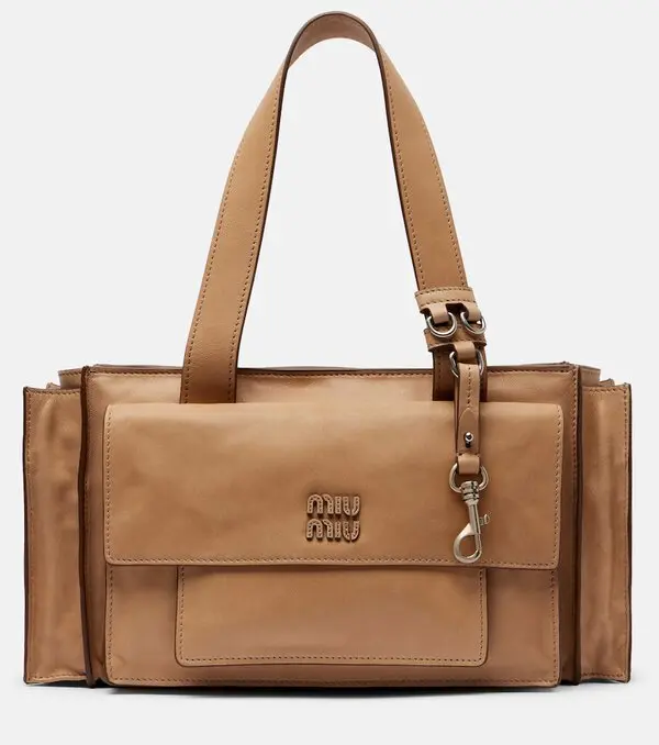Miu Miu Utilitarian Leather Shoulder Bag