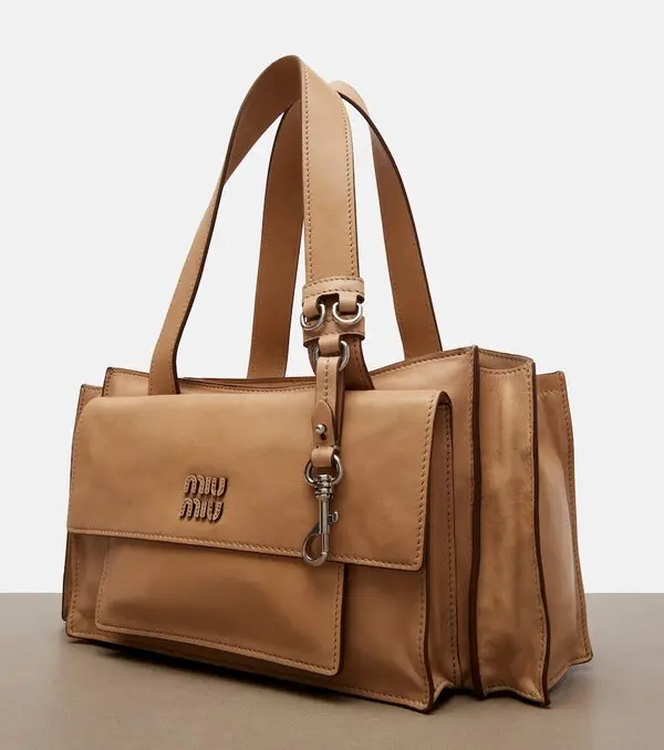 Miu Miu Utilitarian Leather Shoulder Bag