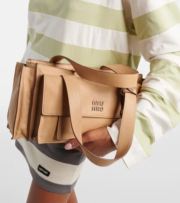 Miu Miu Utilitarian Leather Shoulder Bag
