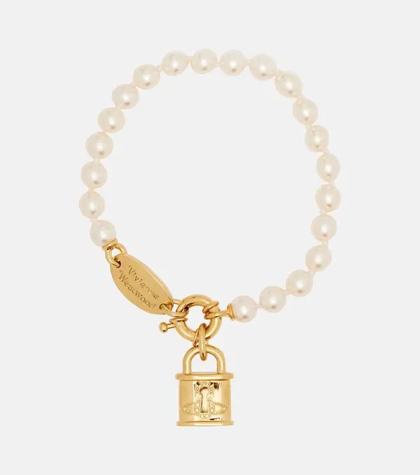 VIVIENNE WESTWOOD Celestia Small Embellished Bracelet - White