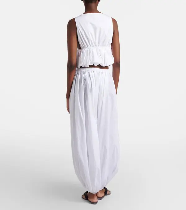 Alaïa Striped Cotton Poplin Balloon Pants