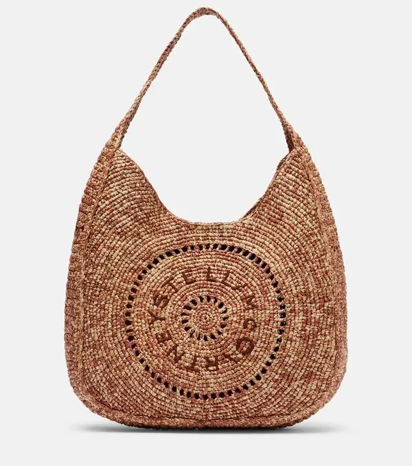 Stella McCartney Logo Raffia Shoulder Bag