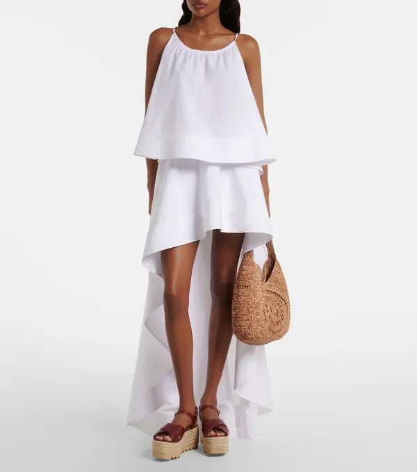 Stella McCartney Logo Raffia Shoulder Bag