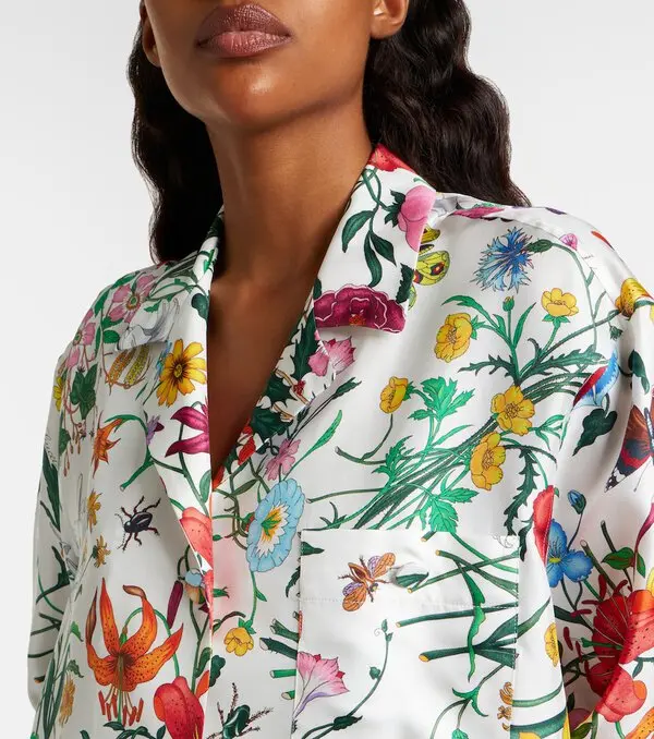 Gucci Flora Silk Twill Shirt