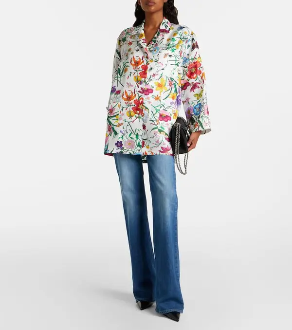 Gucci Flora Silk Twill Shirt