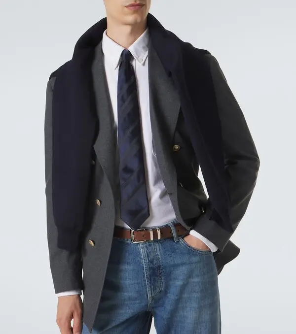 Brunello Cucinelli Striped Silk Jacquard Neck Tie
