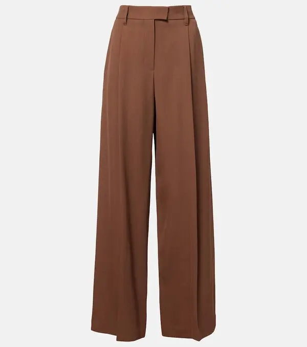 Brunello Cucinelli Monili Pleated Wool-blend Wide-leg Pants